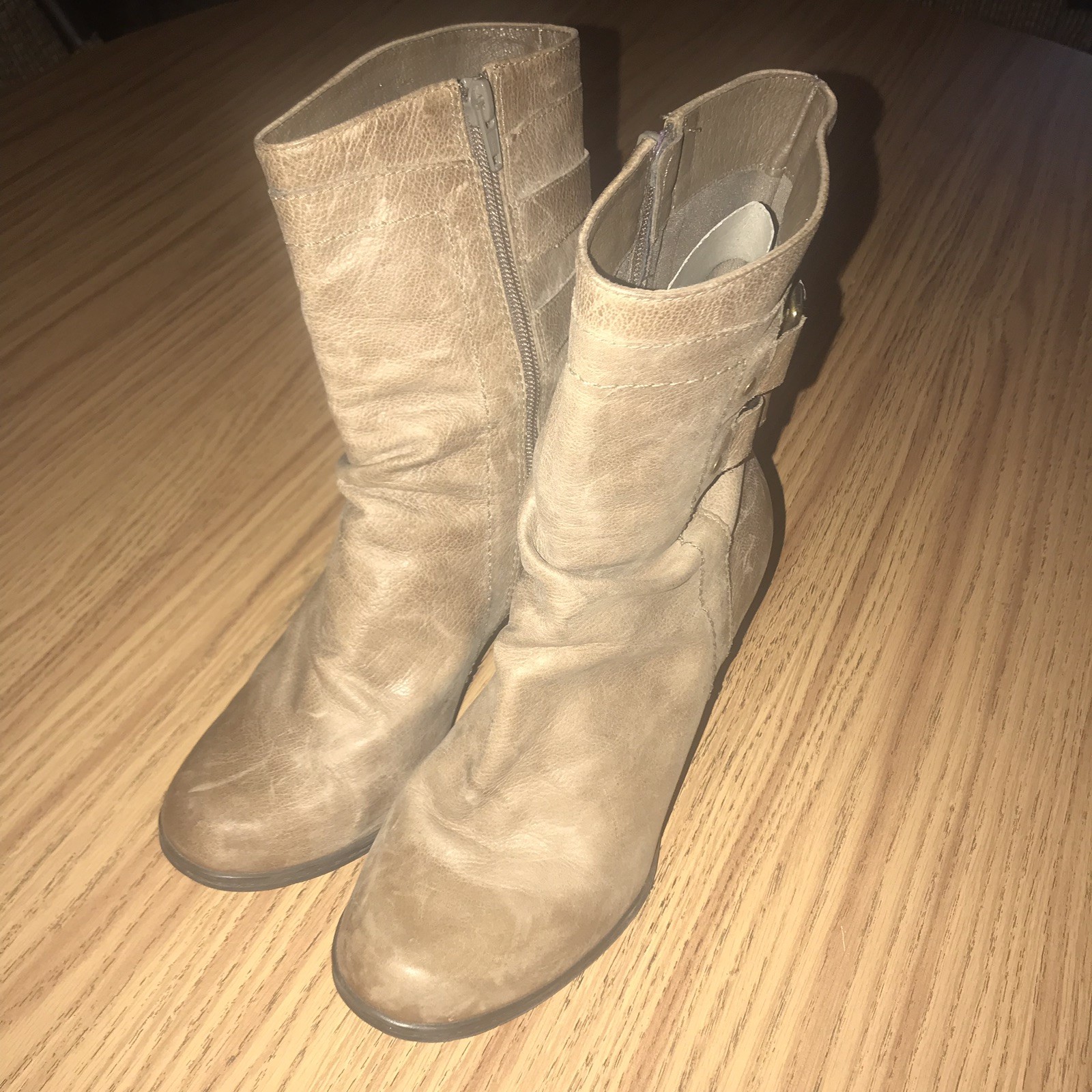 Nurture "Jadyn" Brown Low-Calf Side Zip Soft Leather Boots Size 7.5 | eBay