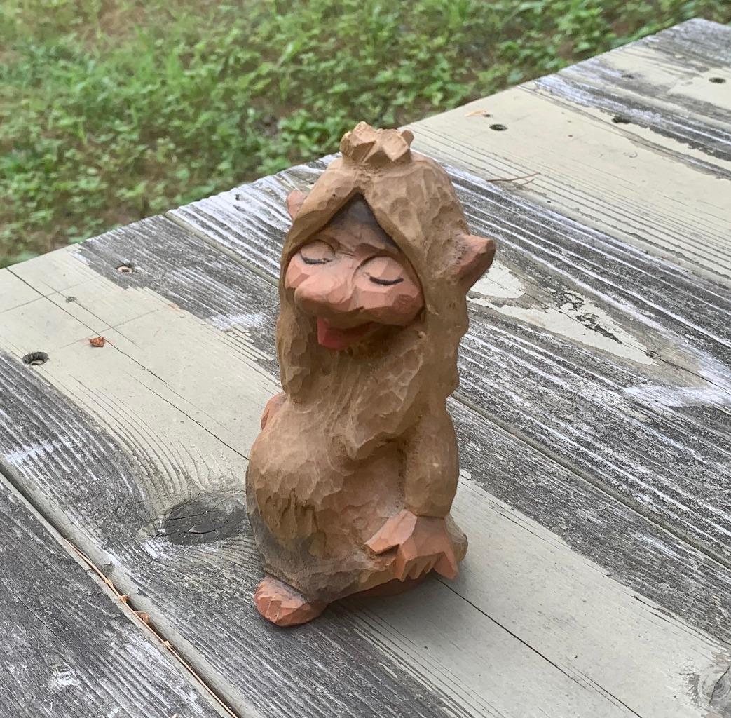 VINTAGE HENNING HAND CARVED WOOD NORWEGIAN TROLL Norge Folk Art | eBay