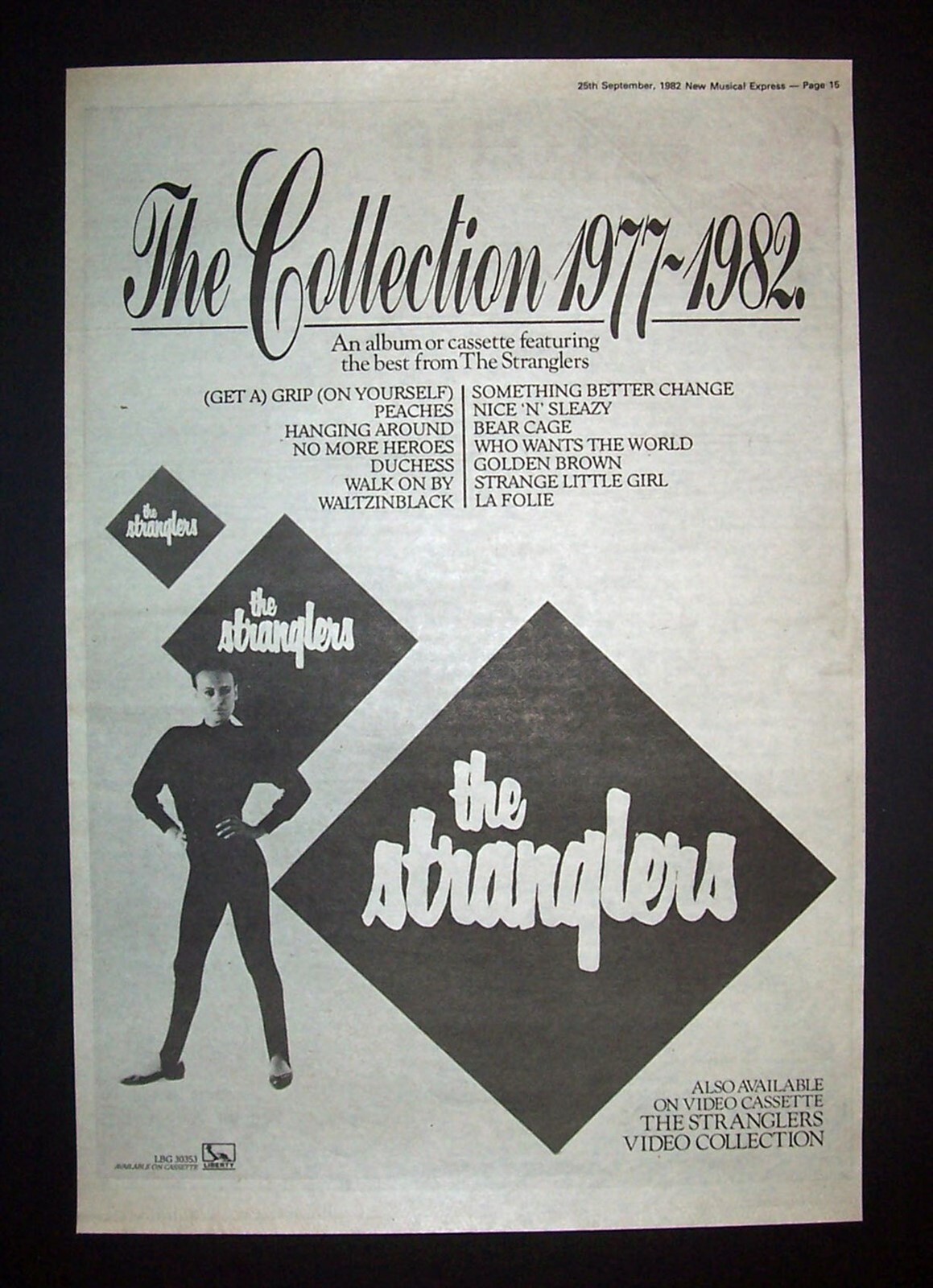 The Stranglers The Collection 1977-1982, 1982 Poster Type Ad Promo ...