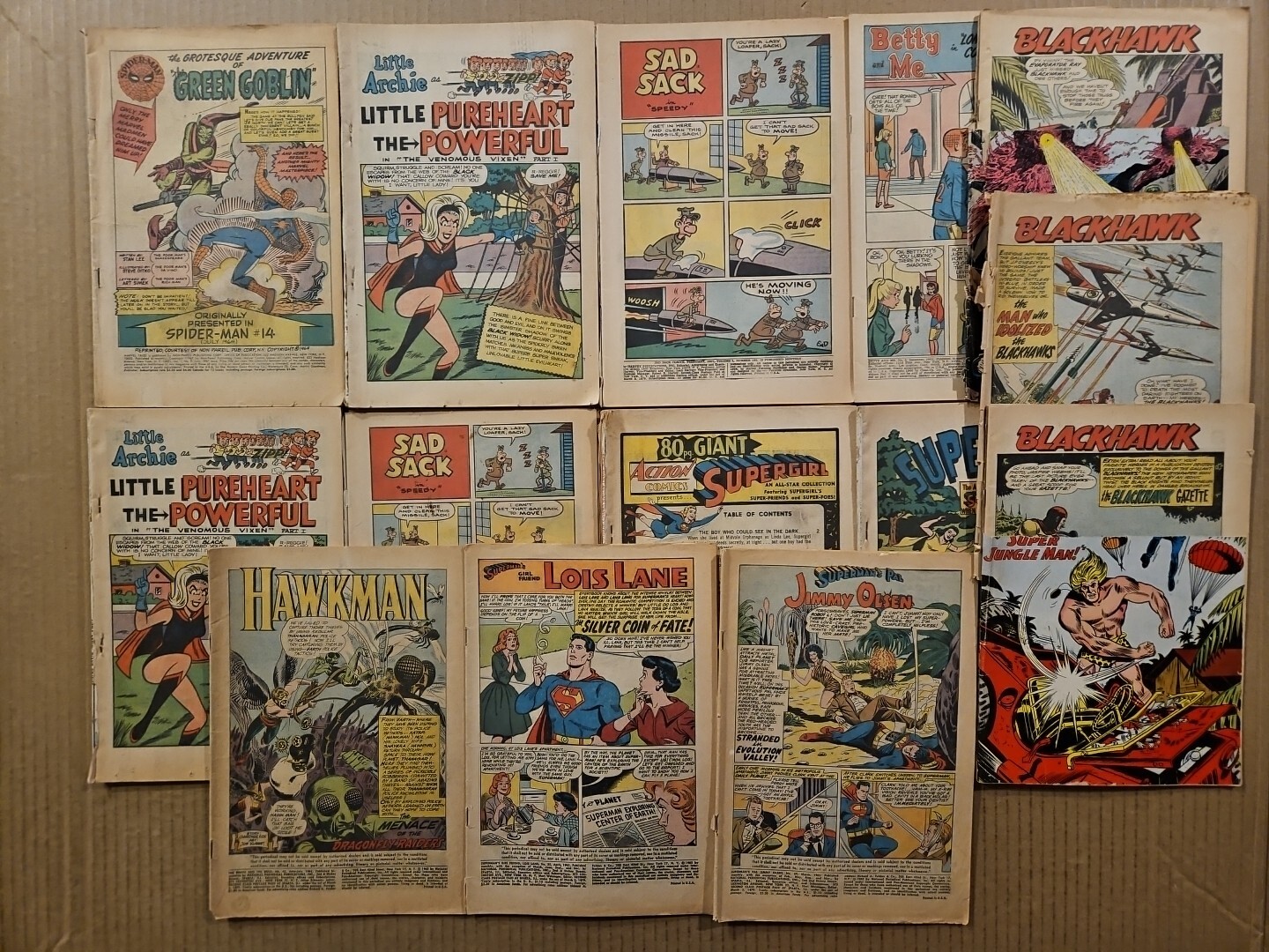DC, Marvel, Archie Lot of 14 Coverless Silver Age Comics Superman ...