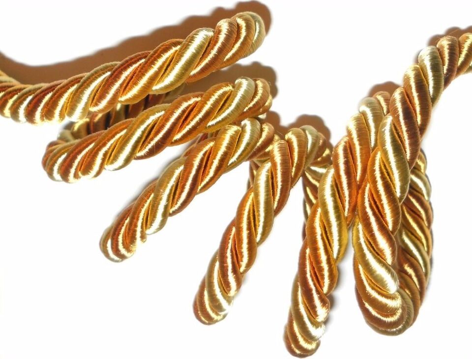 GOLD SILKY PIPING/EDGING ROPE, 9MM CORD, X2 METRES, ART 7416 | eBay