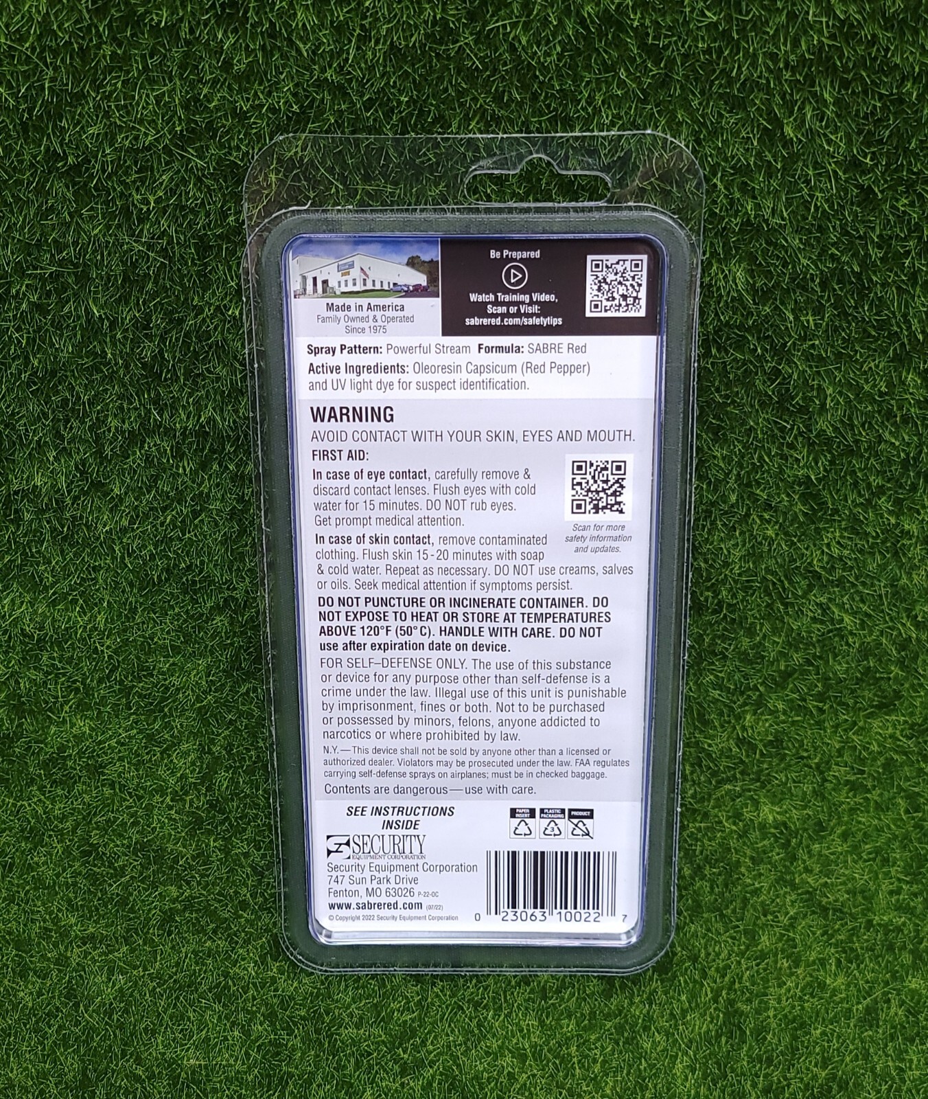 SABRE P-22-OC Pepper Spray with Belt Clip and Twist Lock, UV Light Dye ...