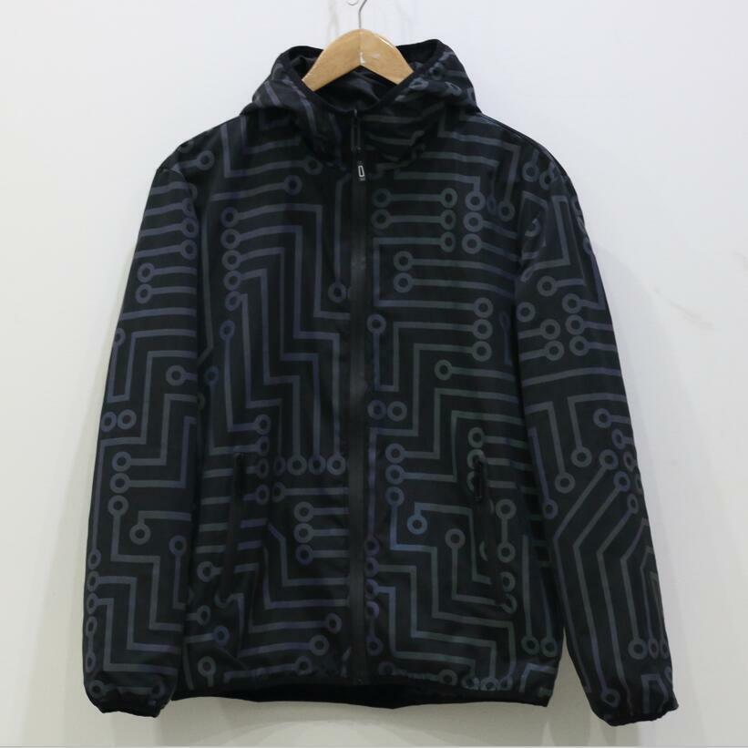 Geometric Pattern Reflective Jacket Hip Hop Reflective Jacket for Men ...