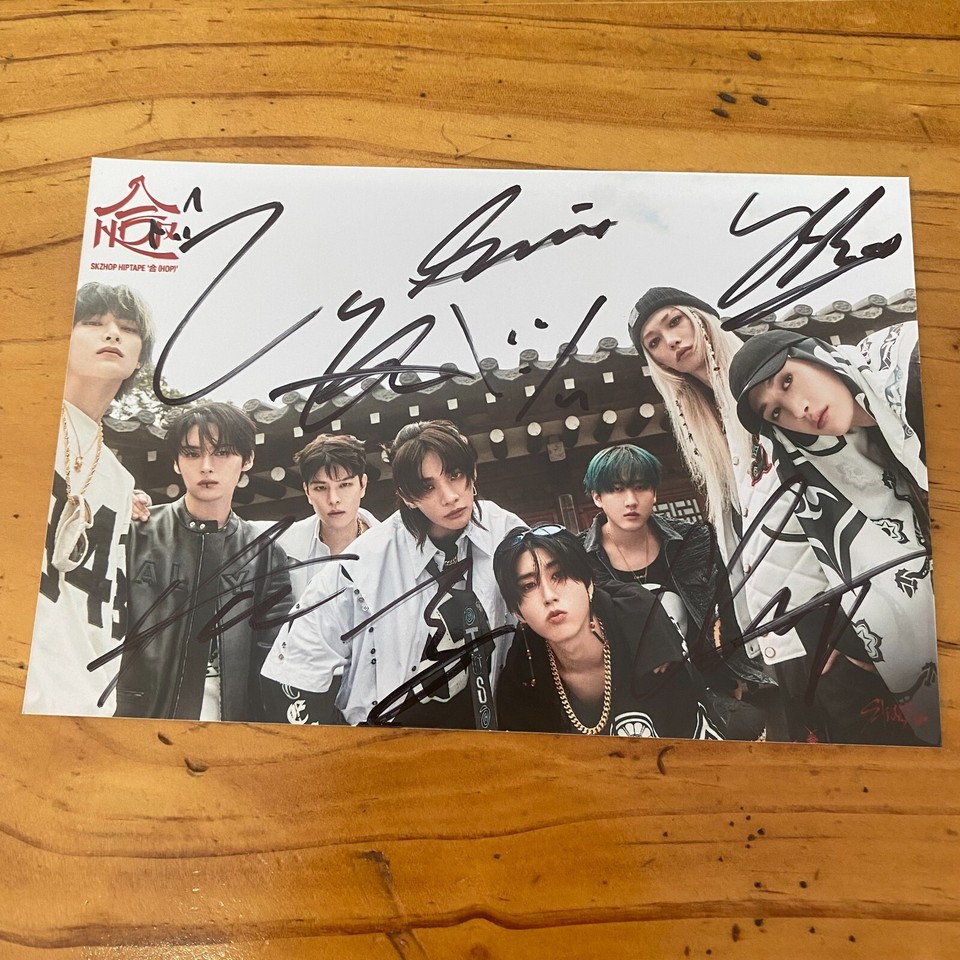STRAY KIDS 合 HOP WALKIN ON WATER AUTOGRAPHED SIGNED GROUP PHOTO 4*6 ...