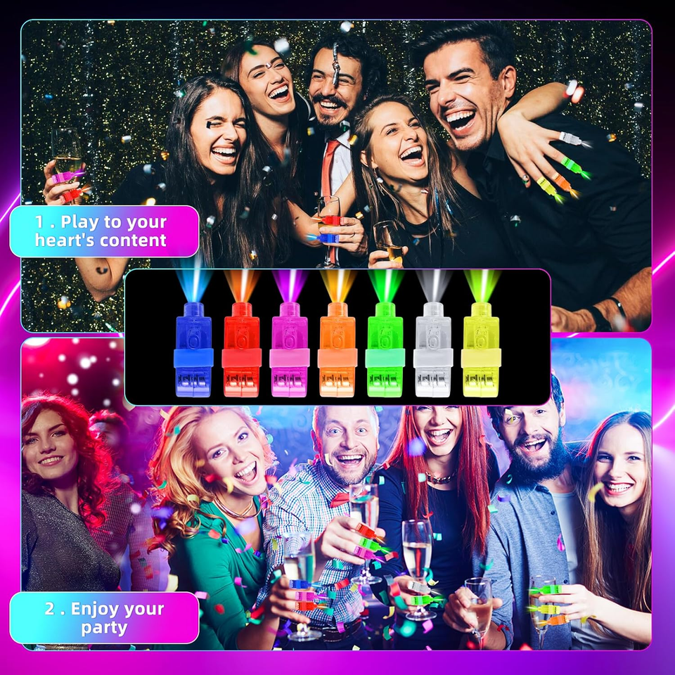 40 Pezzi Torcia a Led Con Dita Colorate a Led, Anello a Dito Luminoso ...
