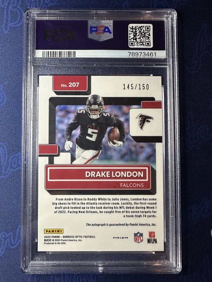 2022 Panini Donruss Optic Drake London Rated Rookie Autograph /150 PSA ...