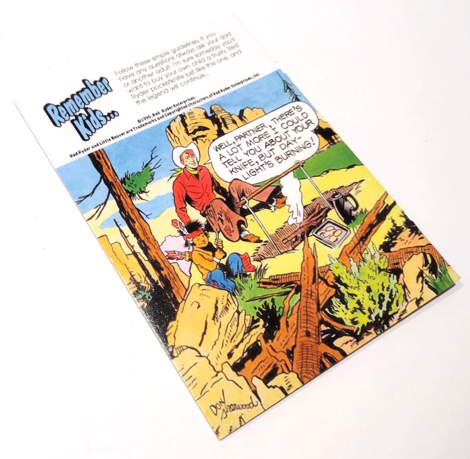 Red Ryder Smooth Bone Full Tang Knife Belt Sheath Compass Safety Manual ...