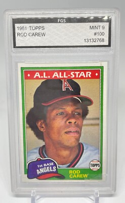 1981 Topps A.L. All Star Rod Carew Angels #100 Finest Grading Service ...