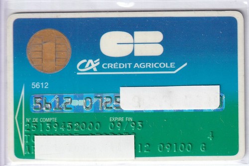CARTE / CARD BANQUE BANK CREDIT .. ANCIENNE OLD CB PERIME CP8 BULL 91 ...