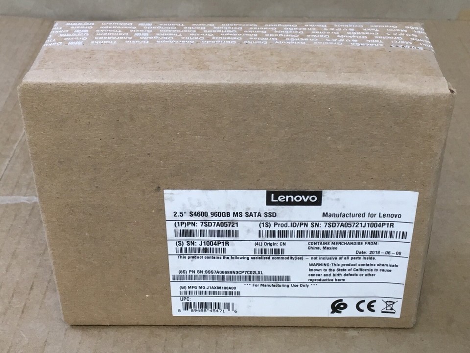 ⭐️ Lenovo 960GB SATA3 SSD Drive SFF Hot Swap 7SD7A05721 ️️ ️️ BRAND NEW ...