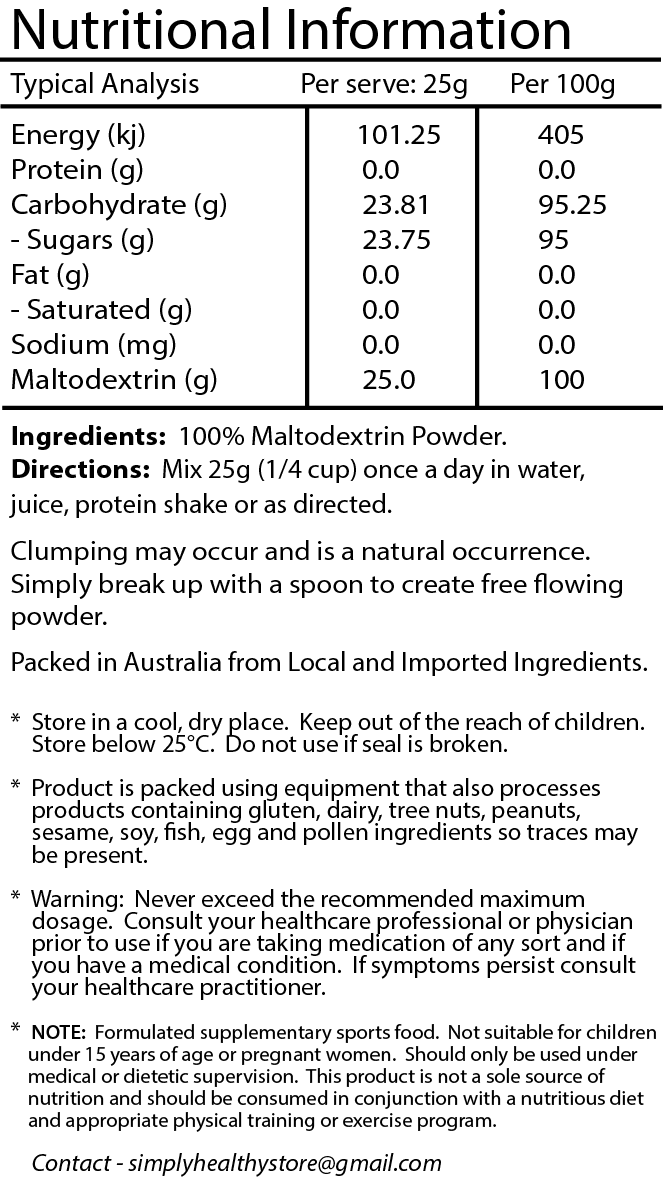 Maltodextrin Powder 5kg, Premium Quality Supplement, Carbohydrate ...