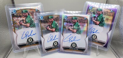 (4) 2023 Bowman COLIN PELUSE Purple /250 Shimmer /299 Refractor/499 ...