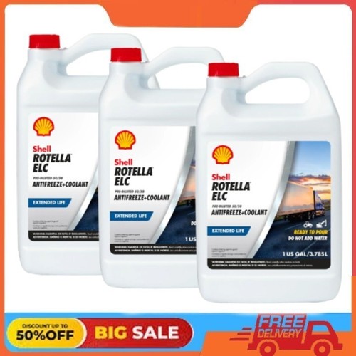 3 Pack Shell Rotella Extended Life ELC Anti-Freeze + Coolant, Pre ...