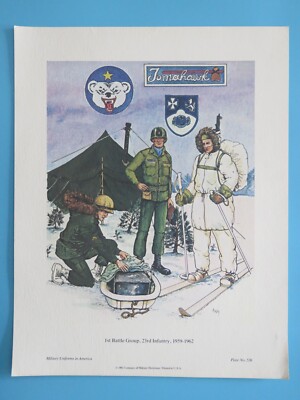 Orig. 1982 Color Print 1st Battle Group 23rd Infantry 1959-62 Military ...