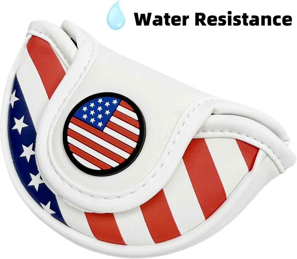 Stars Stripes Mid Mallet Golf Headcover USA Flag Design Half Mallet ...
