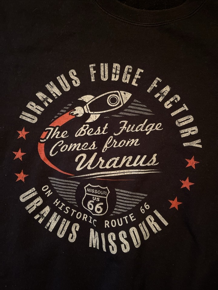 Uranus Fudge Factory Uranus MO Route 66 Sweatshirt Large Funny Pullover ...