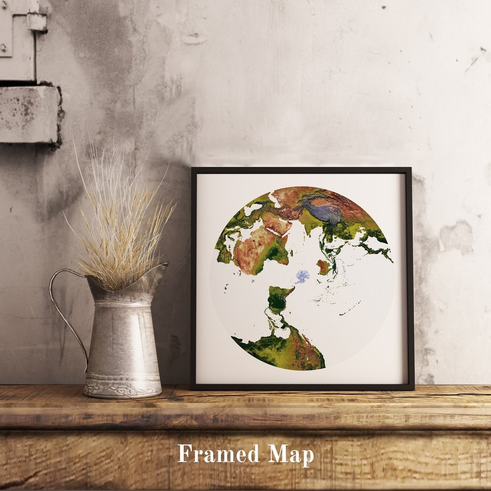 World Map, Australian Antarctic Polar Projection World Map | eBay