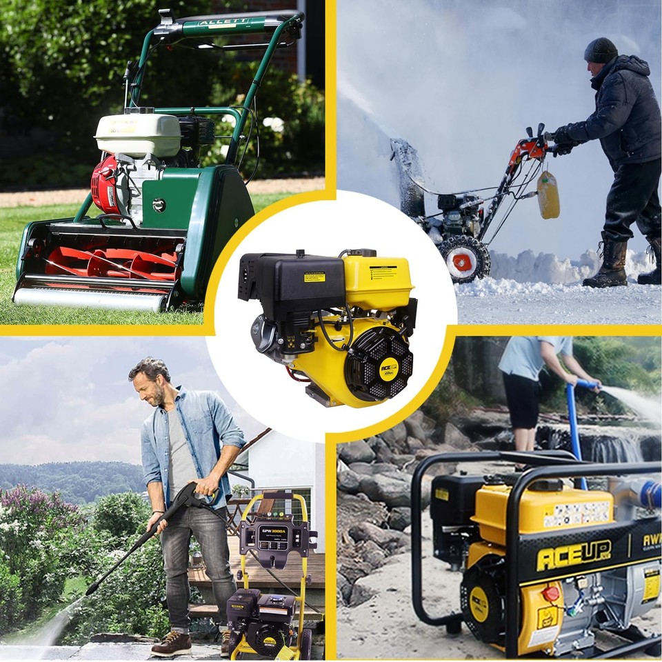 18HP 459cc Gas Engine Horizontal Shaft, 4 Stroke OHV Gas Motor with ...