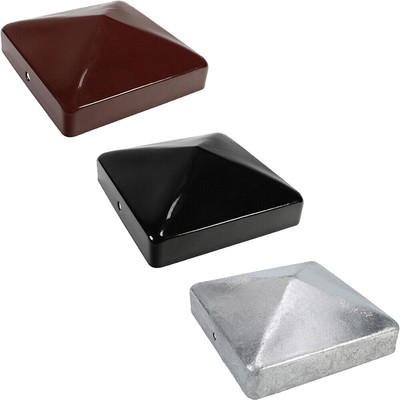 Fence Post Caps 100x100mm Red Black Galvanised Zinc Silver | eBay