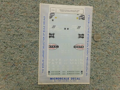 Microscale HO decals 87-58 Freight Cars #6 CNW Frisco NYC State Maine ...