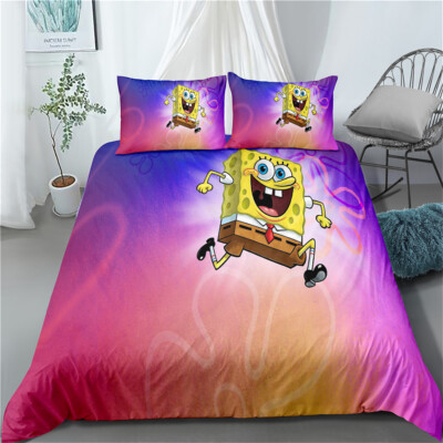 Spongebob Queen/Single/Double/King Bed Quilt Doona Duvet Cover Set ...