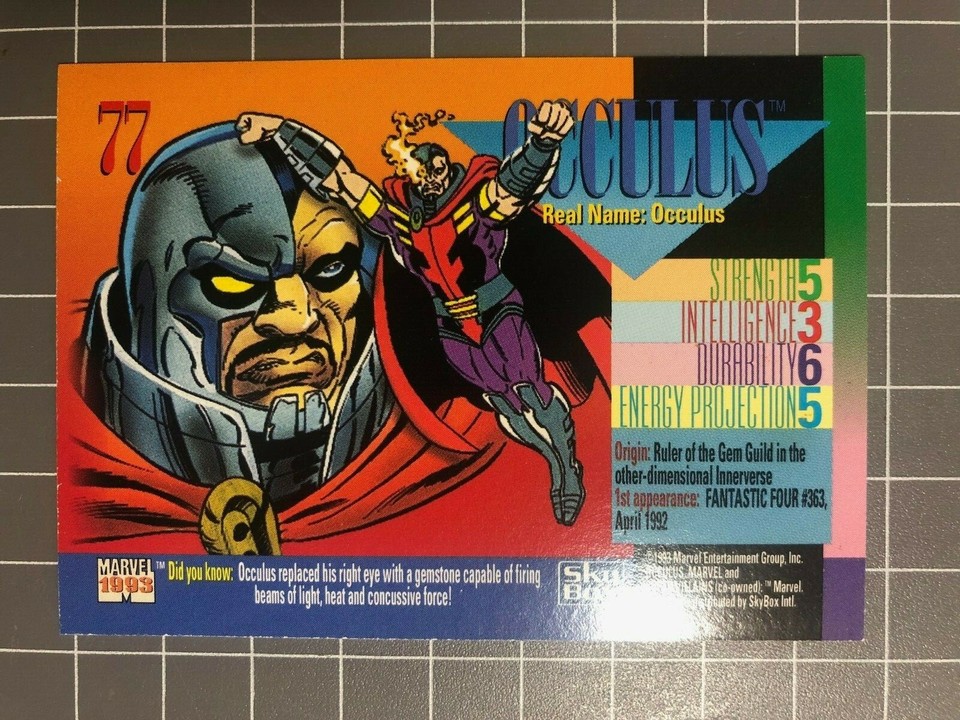 Skybox 1993 Marvel Universe Series IV #77 Occulus | eBay