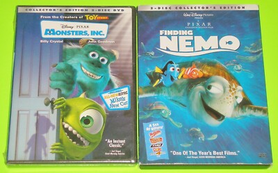 Disney Pixar DVD Lot - Finding Nemo & Monsters, Inc. (1 Used, 1 New) | eBay