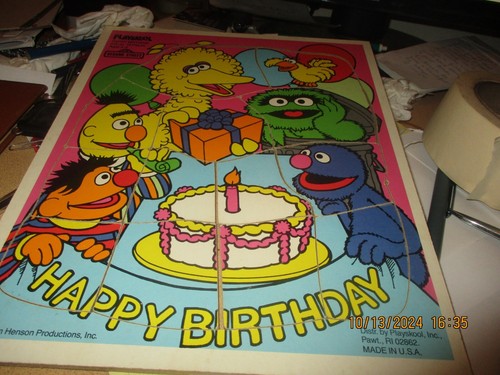 Vintage 1988 Happy Birthday Sesame Street Playskool Puzzle Complete Jim ...