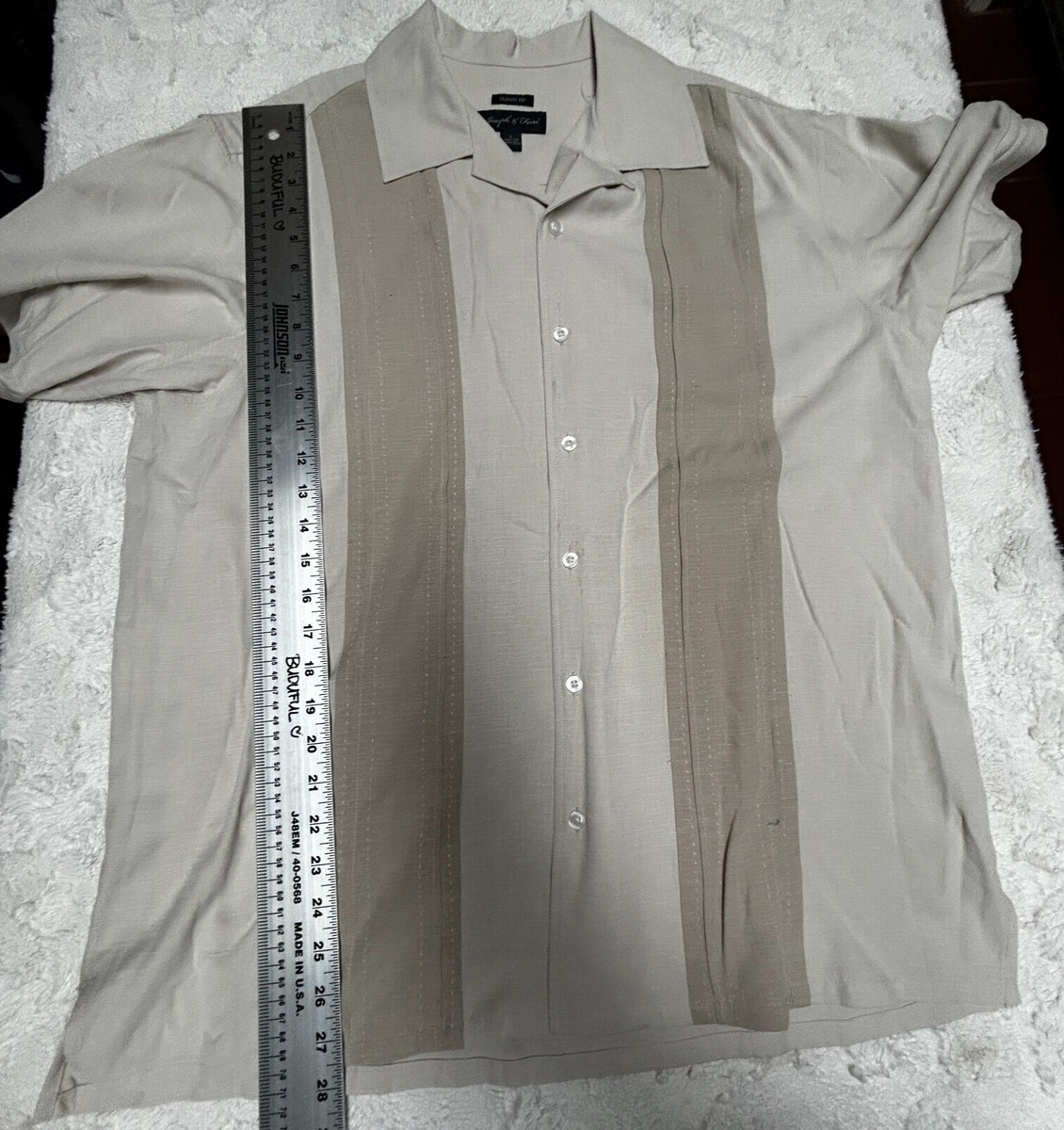 Joseph & Feiss Men's Classic Fit Button Down Silk Shirt Size Joseph & Feiss Men's Classic Fit Button Down Silk Shirt Size