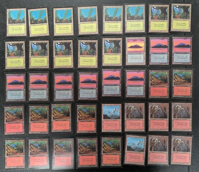 MTG Lot of 40 Beta Basic Lands Forest Island Mountain DMG-MP 4LO7 | eBay
