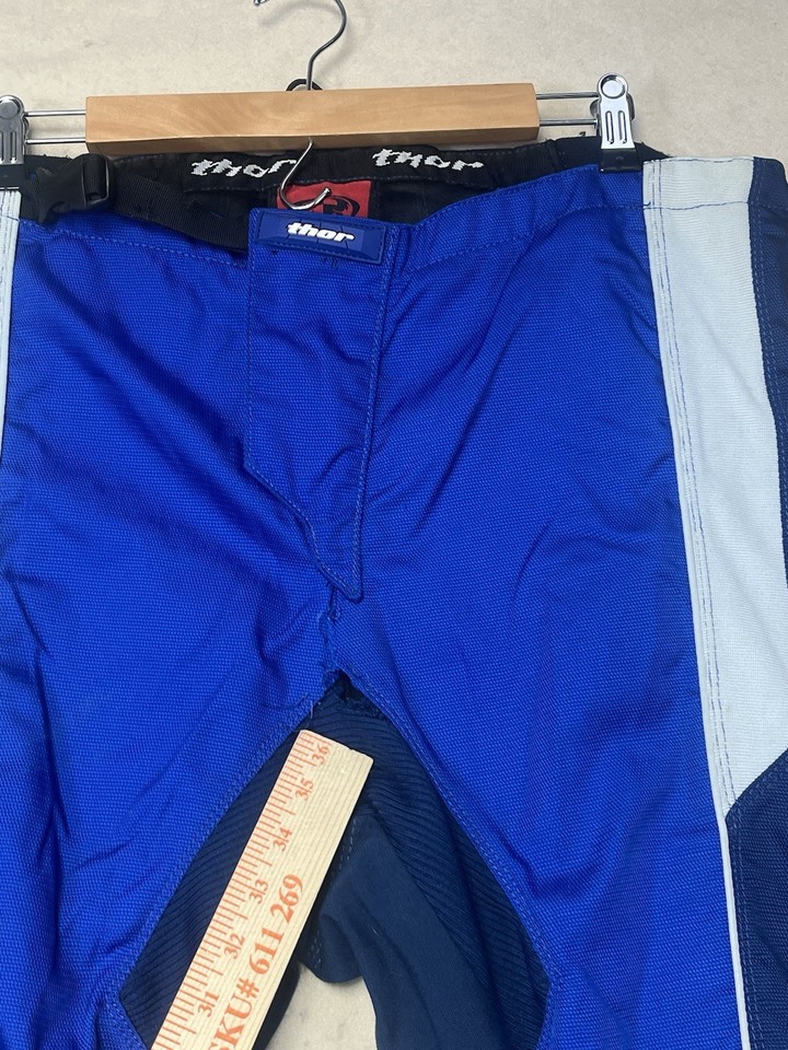 Thor MX Phase Motorcycle Motocross Racing Pants Size 38 Blue Distressed ...