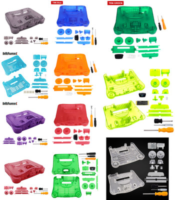 N64 Replacement Translucent Shell Case Housing Nintendo 64 Green Blue ...