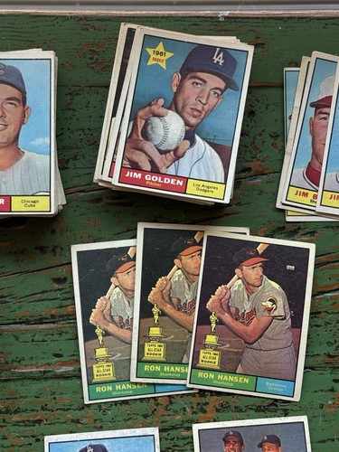 1961 Topps Baseball Card Lot Starter Set Commons Checklists Doubles ...
