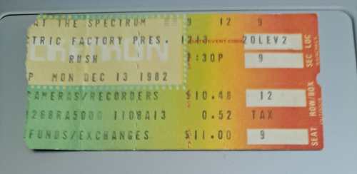 1982 and 1984 RUSH AT THE SPECTRUM VINTAGE CONCERT TICKET STUBs | eBay