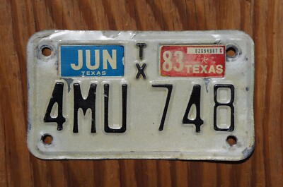 1983 Texas MOTORCYCLE License Plate | eBay