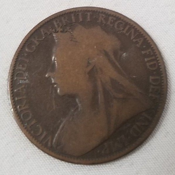 Vintage Foreign Coin Large Cent ONE PENNY 1898 Great Britain Queen ...