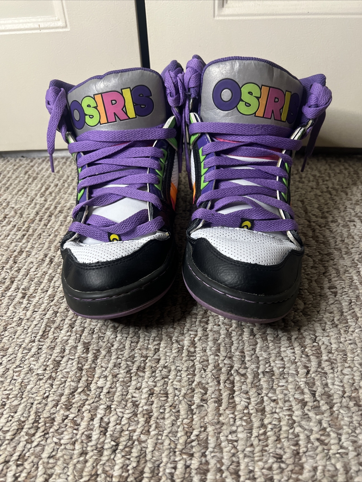 Osiris NYC 83 Rainbow 2000's High Top Fat Skate Shoes… - Gem