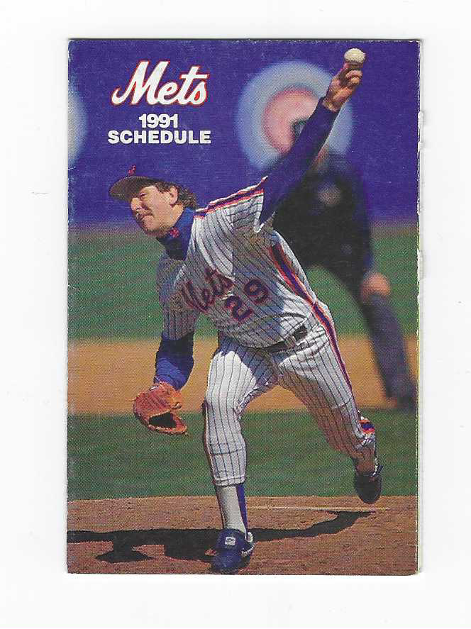 1991 NEW YORK METS POCKET SCHEDULE VOILA SPONSORED BY MANUFACTURERS ...