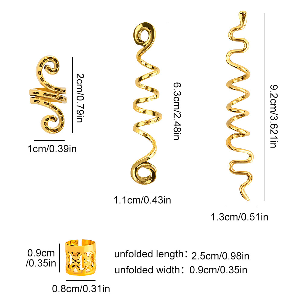 36pcs Spiral Coils Metal Clips Dreadlocks Jewelry Music Festival Hair ...