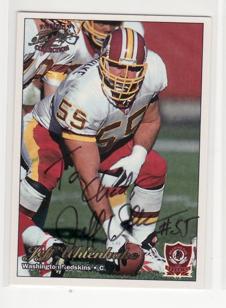 JEFF UHLENHAKE WASHINGTON REDSKINS OHIO STATE PERSONALIZED AUTOGRAPHED ...
