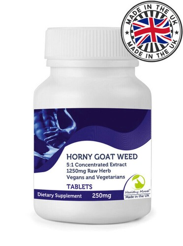 Horny Goat Tablets 1250mg Weed Extract Epimedium - Choose Bottle Size ...
