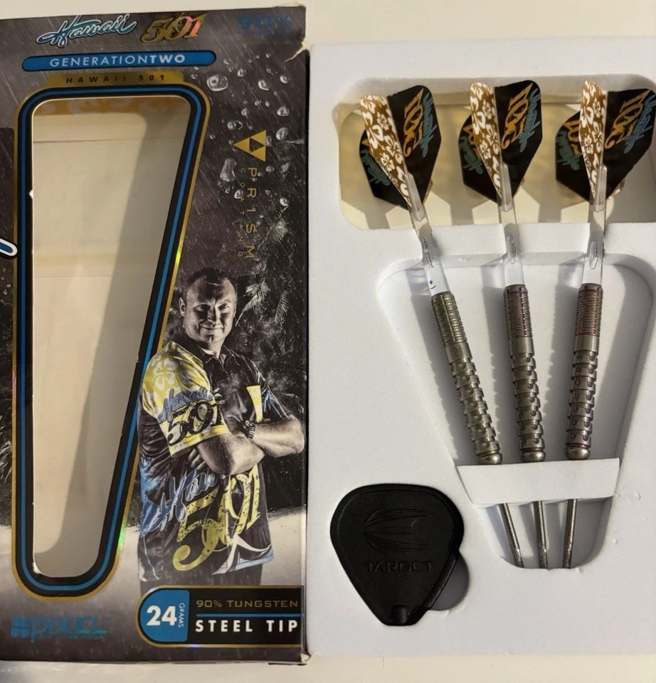 Rare Wayne Mardle Gen2 Pixel Grip Darts 90% Tungsten Steel Tip, 24g ...