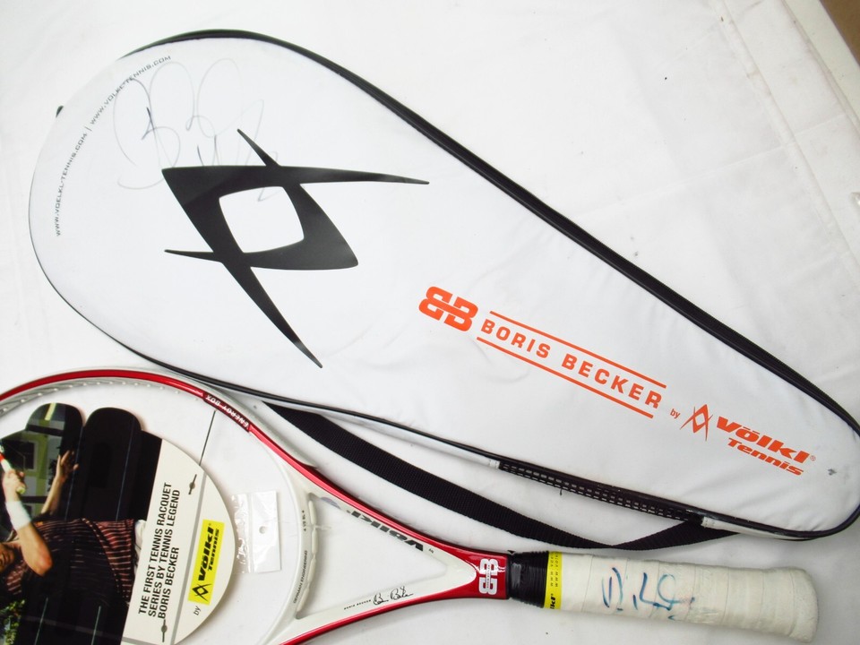 *NOS* BORIS BECKER HAND SIGNED BB10 TENNIS RACQUET (4 1/2) W/ SIGNED ...
