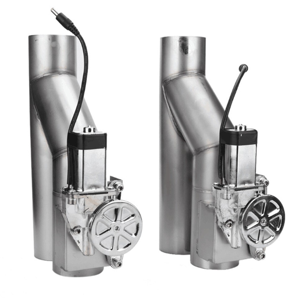 2Pcs 2.5"Electric Exhaust Downpipe Y-Pipe Valve + One CONTROLLER REMOTE ...