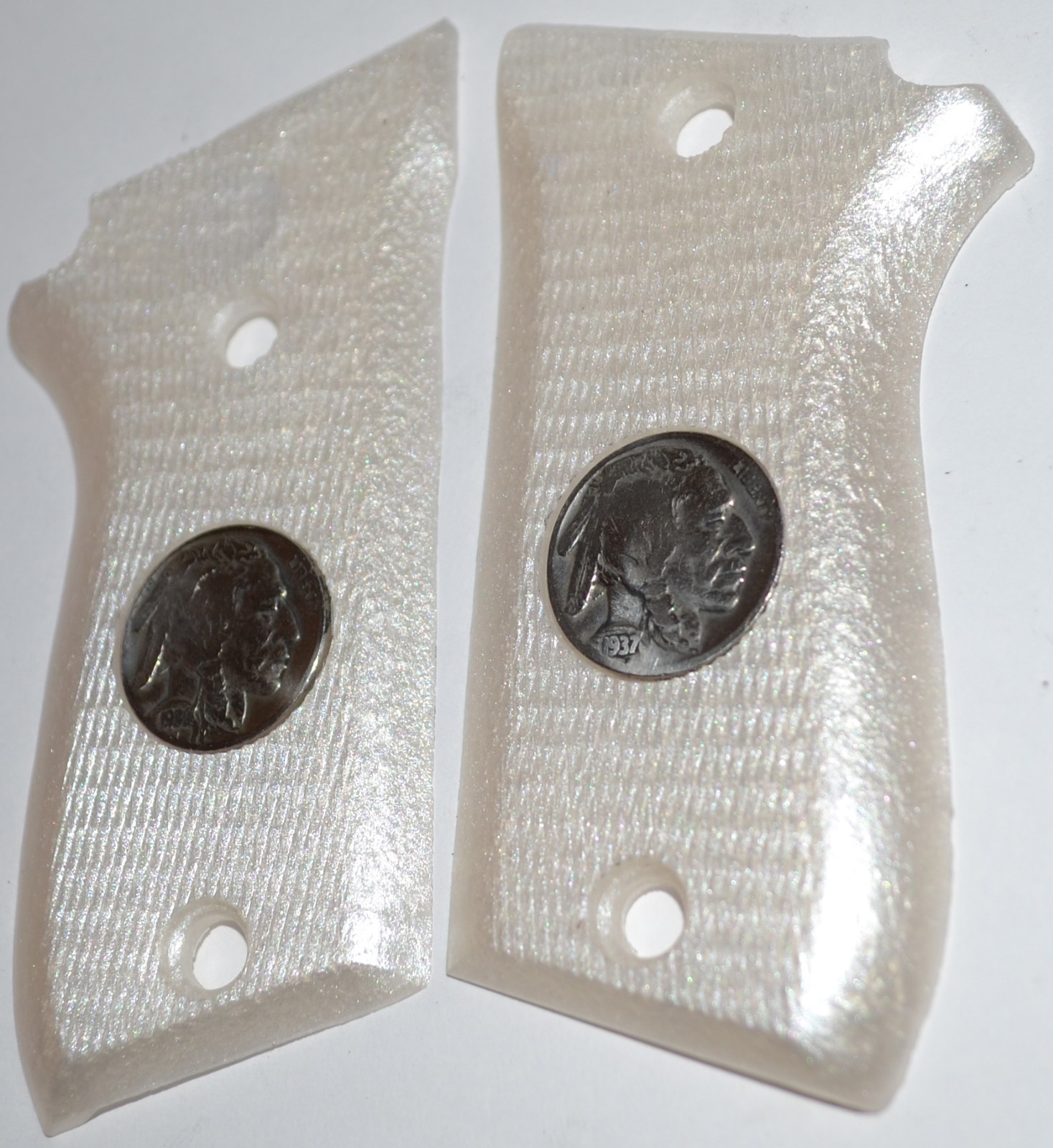 Taurus PT58, PT92 compact non-decocker grips pearl plastic +Buffalo ...