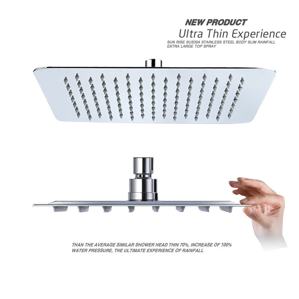 Large Square Shower Head Bath Shower Head Waterfall Chrome Rainfall ...