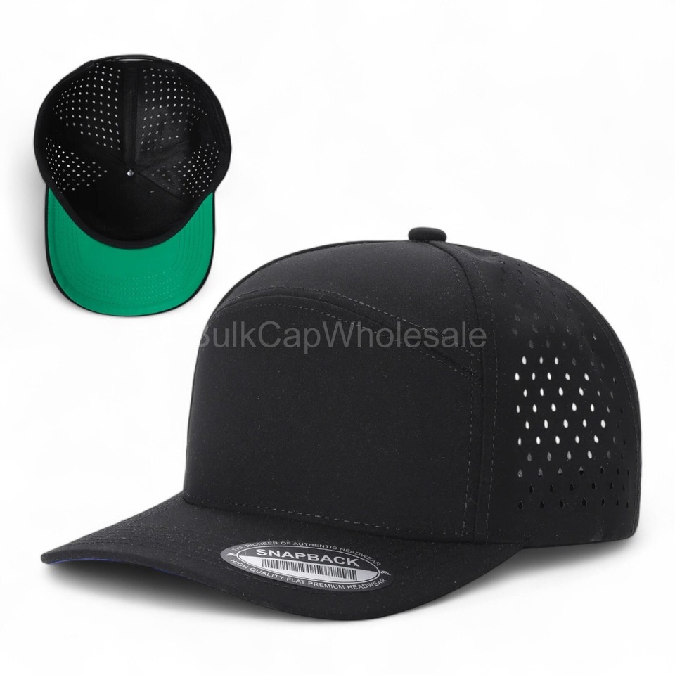 Baseball Cap Snapback Adjustable Laser Vented 7 Panel Waterproof Visor ...