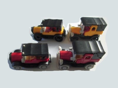 RED & YELLOW VINTAGE MODEL CARS 1900's SET 1:87 H0 - KINDER SURPRISE ...
