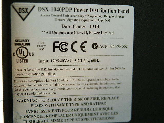 DSX DSX-1040PDP DOOR CONTROLLER POWER SUPPLY PANEL 1040 SERIES 1042 ...