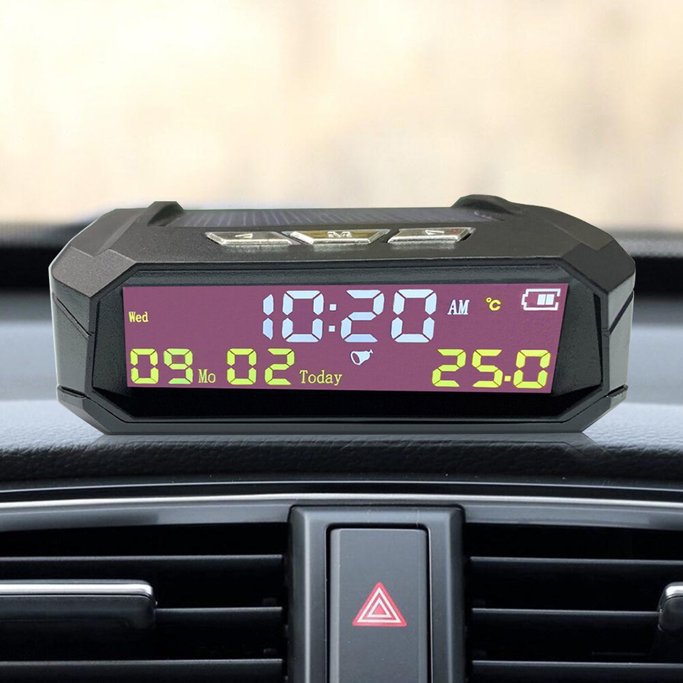 Look Solar LCD Car Digital Clock with Date In-Car Temperature Display ...